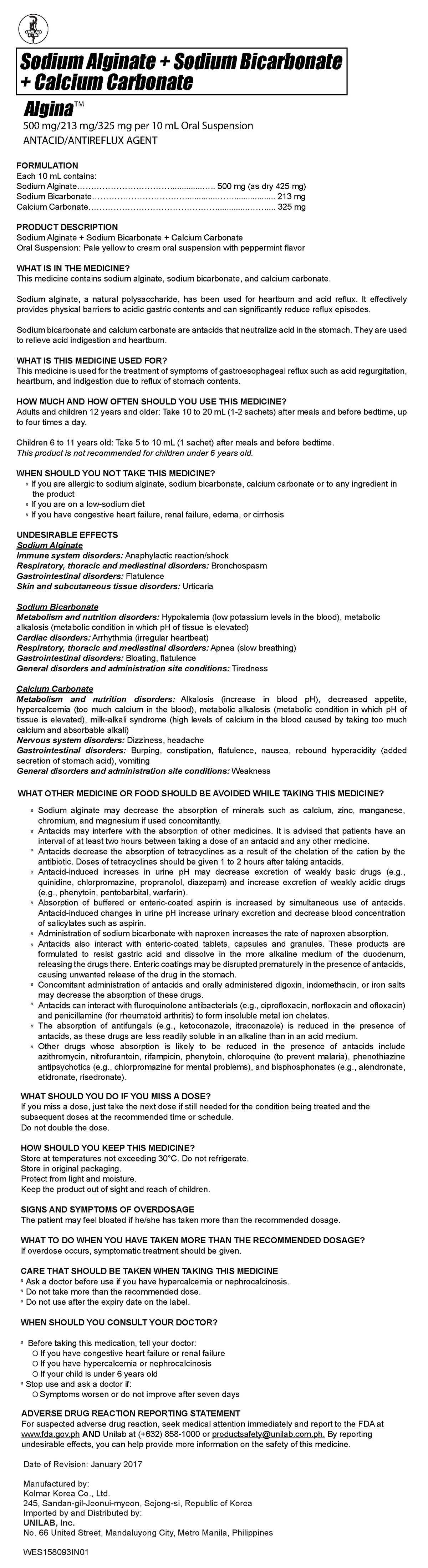 Algina: All about algina take a look! - FORMULATION Each 10 mL contains ...