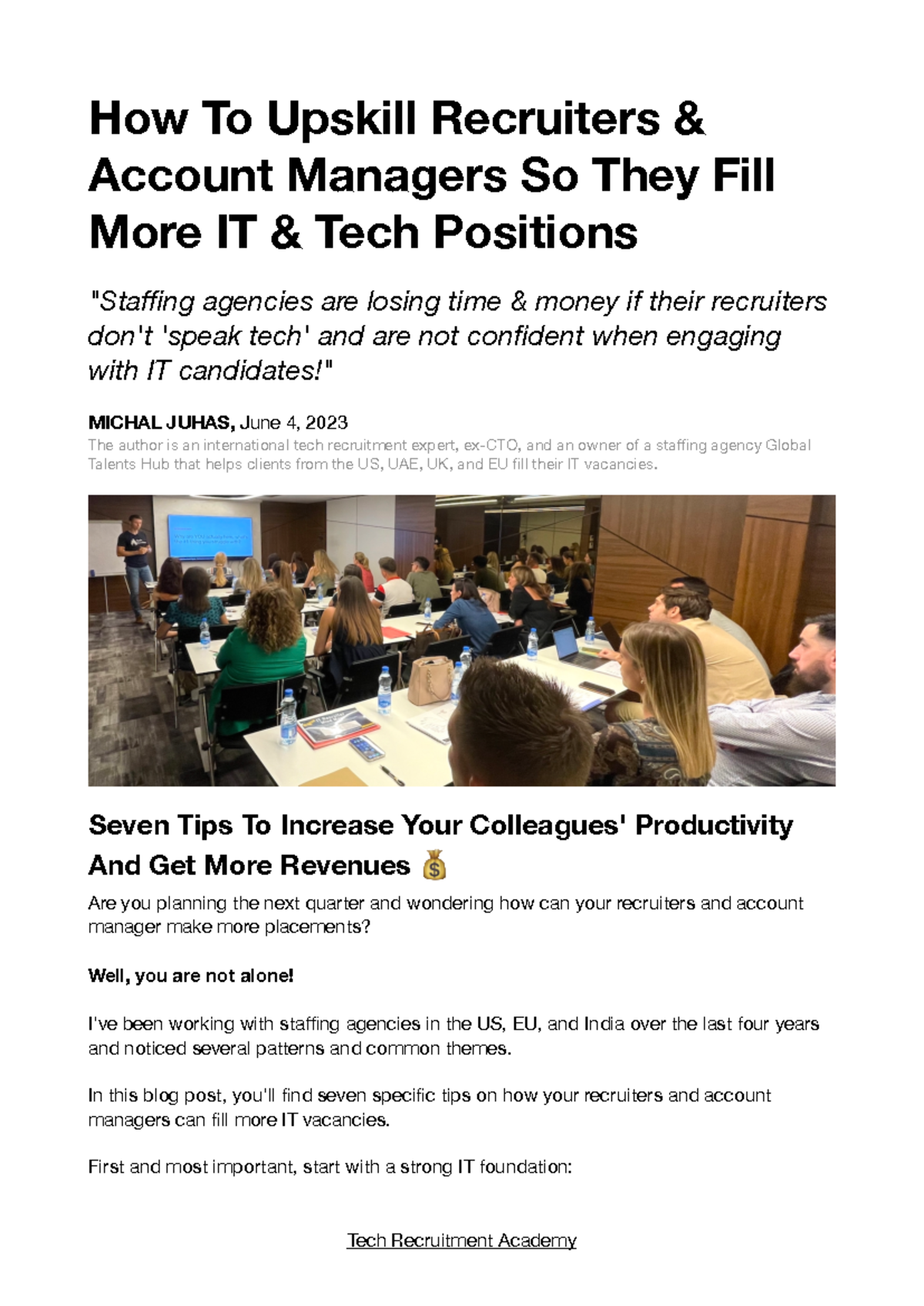 How To Upskill Recruiters & Account Managers So They Fill More IT & Tech Positions - How To ...