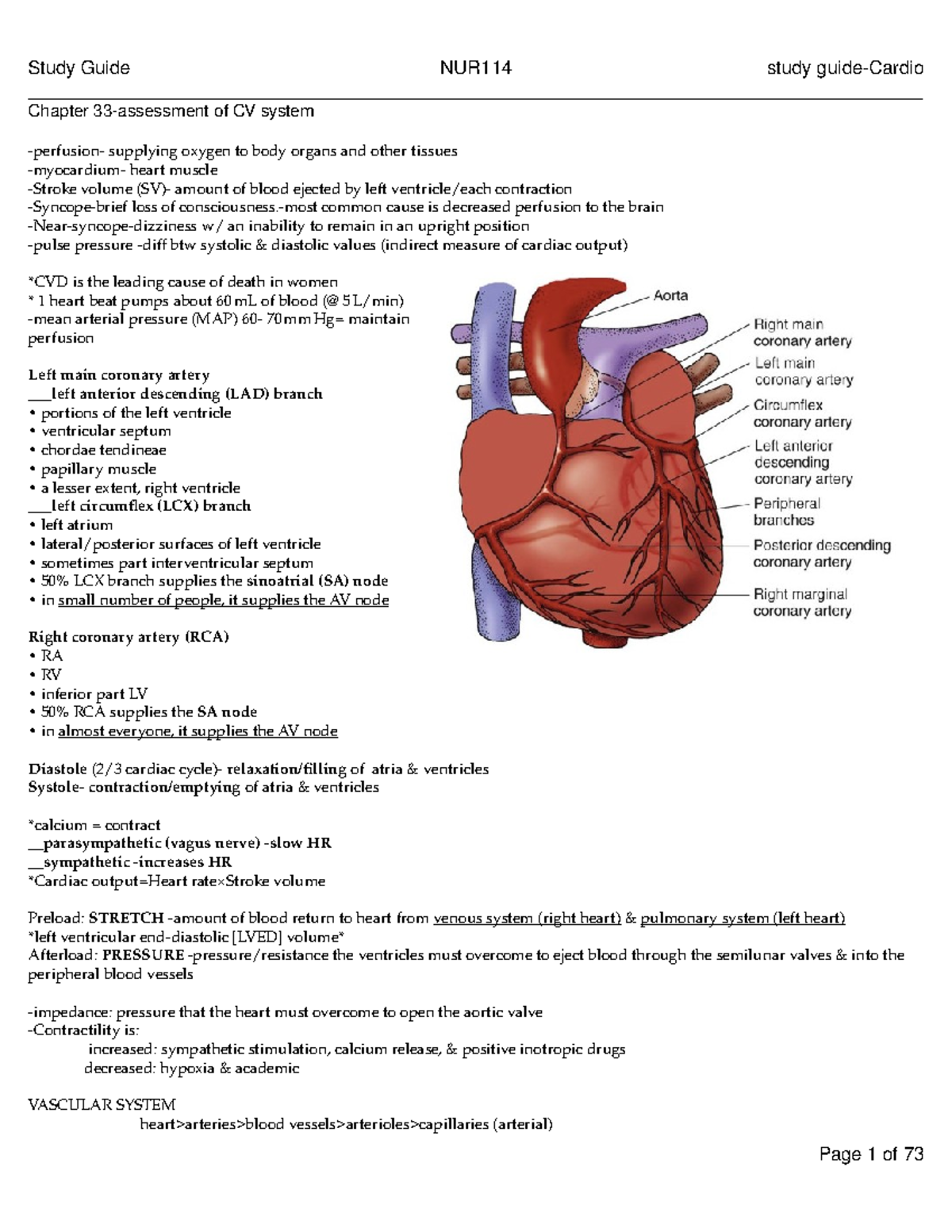 Cardiac Lecture Notes - ####### - Studocu
