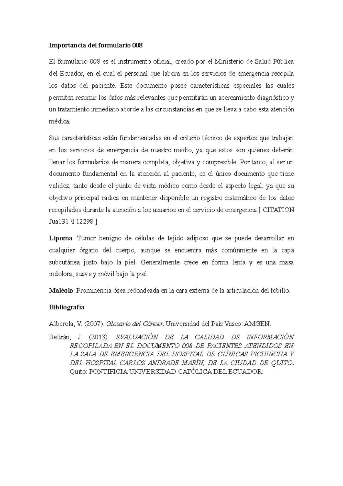 Importancia del formulario 008 - Este documento posee características ...