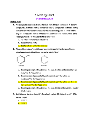 Melting Point Lab Notes - Wednesday, May 31st POINT Whatis ...