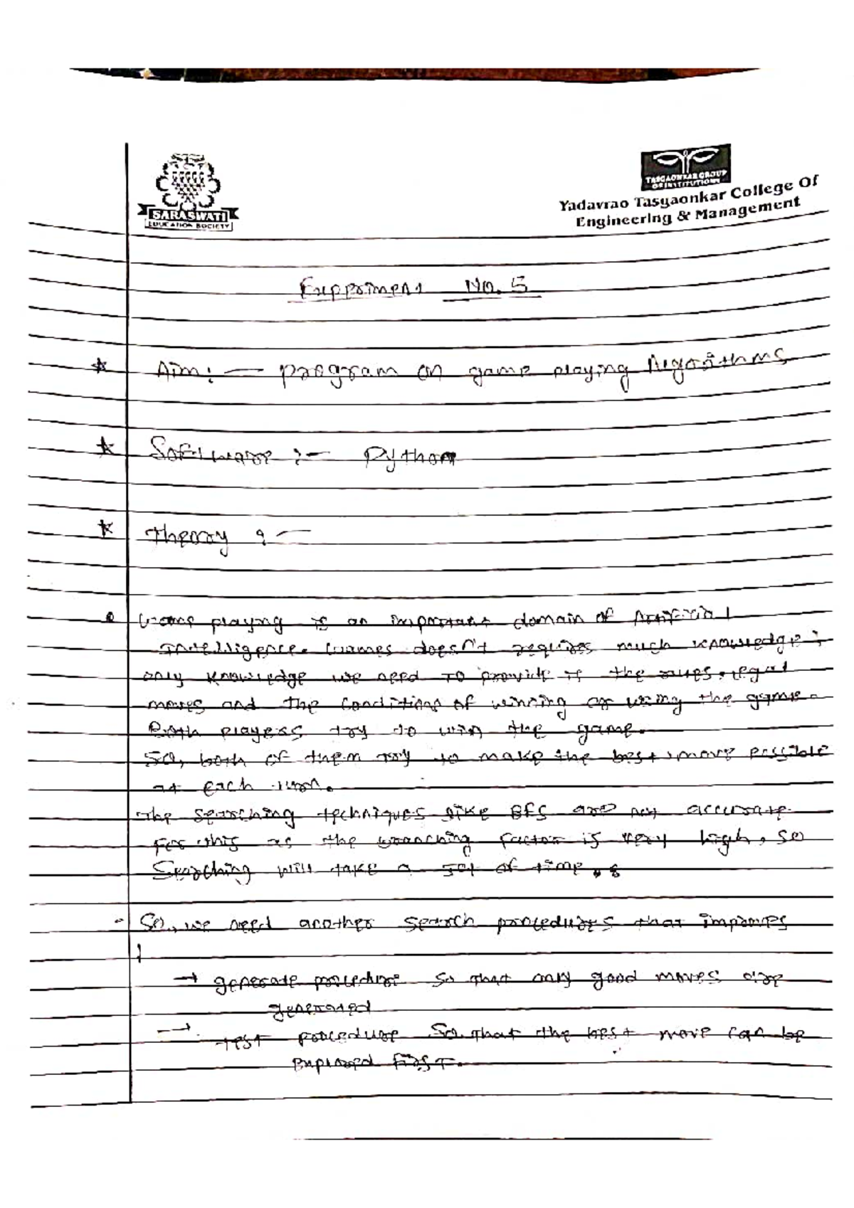 Ai exp 5 - Ai exp 5 - Computer Engineering - Studocu