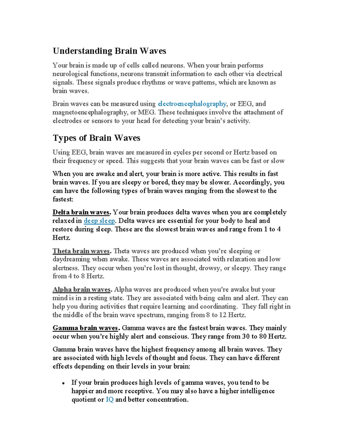 Brain Waves - Understanding Brain Waves Your brain is made up of cells ...