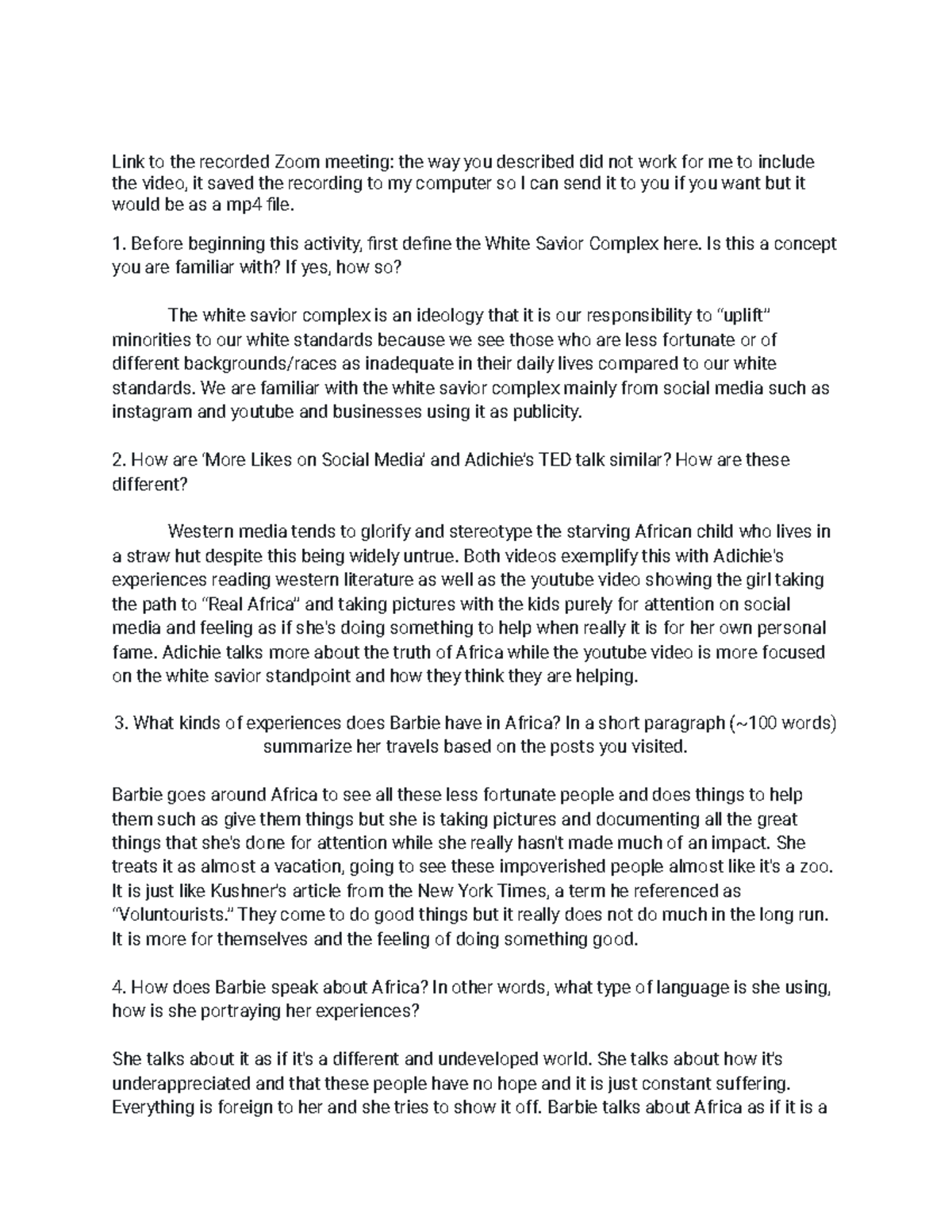 GLS 2000 activity 1 - 1st video lecture notes and questions - Link to ...