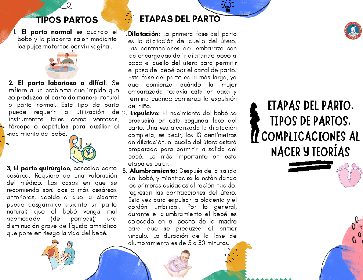 Sobre etapas del parto, tipos de partos, complicaciones al nacer y ...