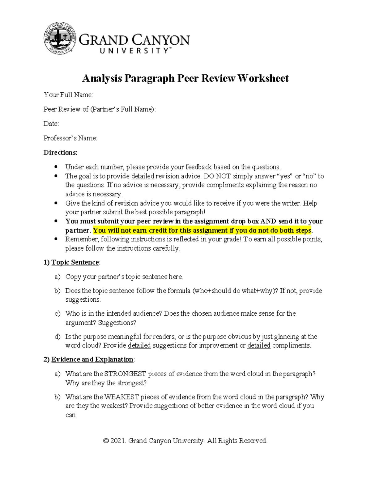 UNV 100 RS T4 Analysis Paragraph Peer Review Worksheet - Analysis ...