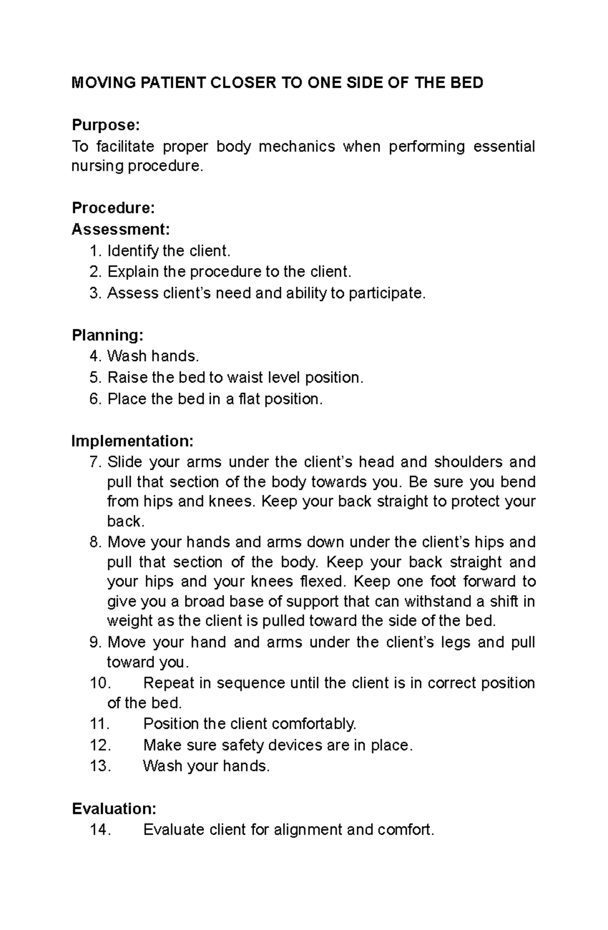 Practice Return Demonstration Practice Return Demonstration - MOVING ...