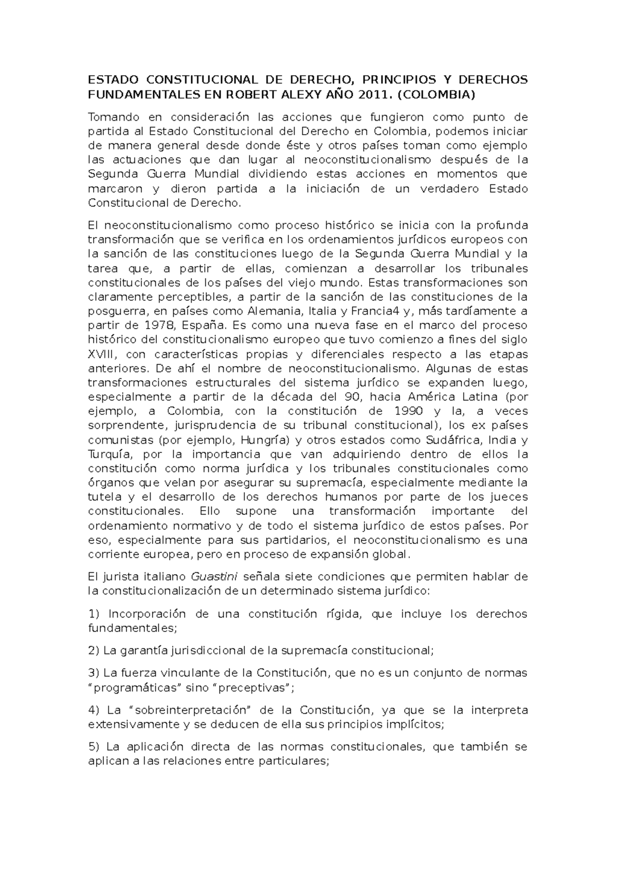Estado Constitucional DE Derecho Comparado - ESTADO CONSTITUCIONAL DE ...