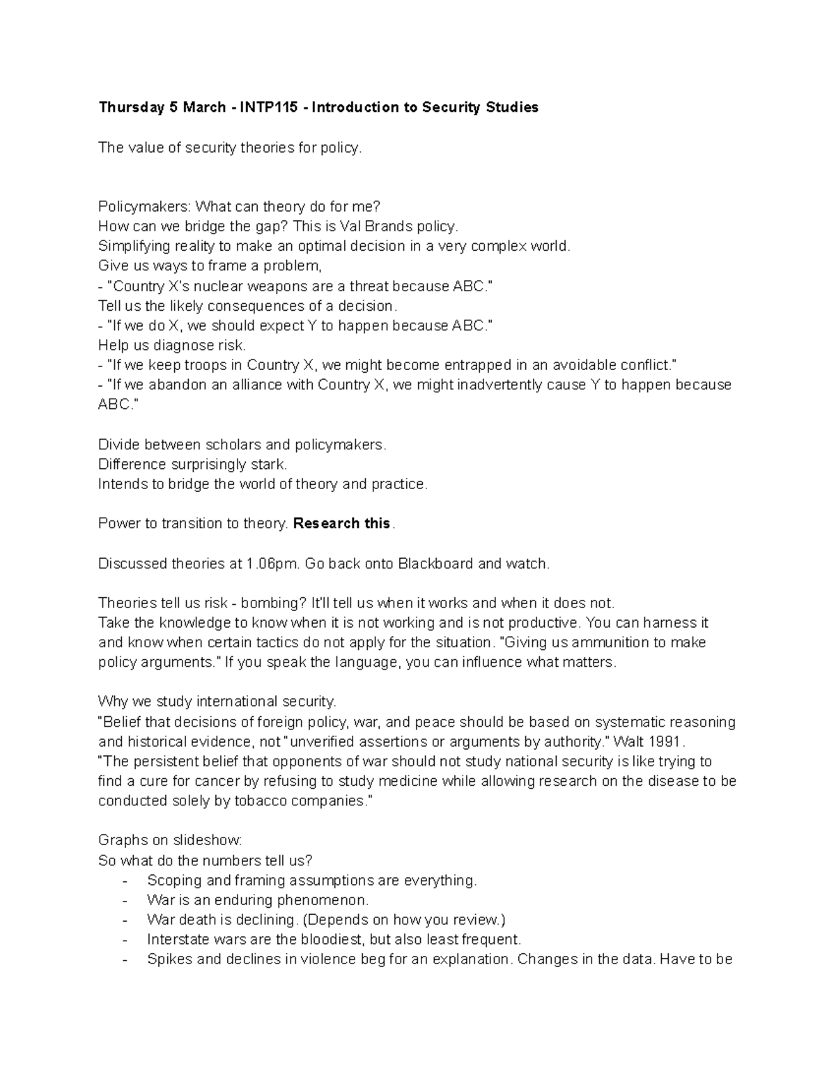 Lecture 2 INTP115 - Thursday 5 March - INTP115 - Introduction to ...