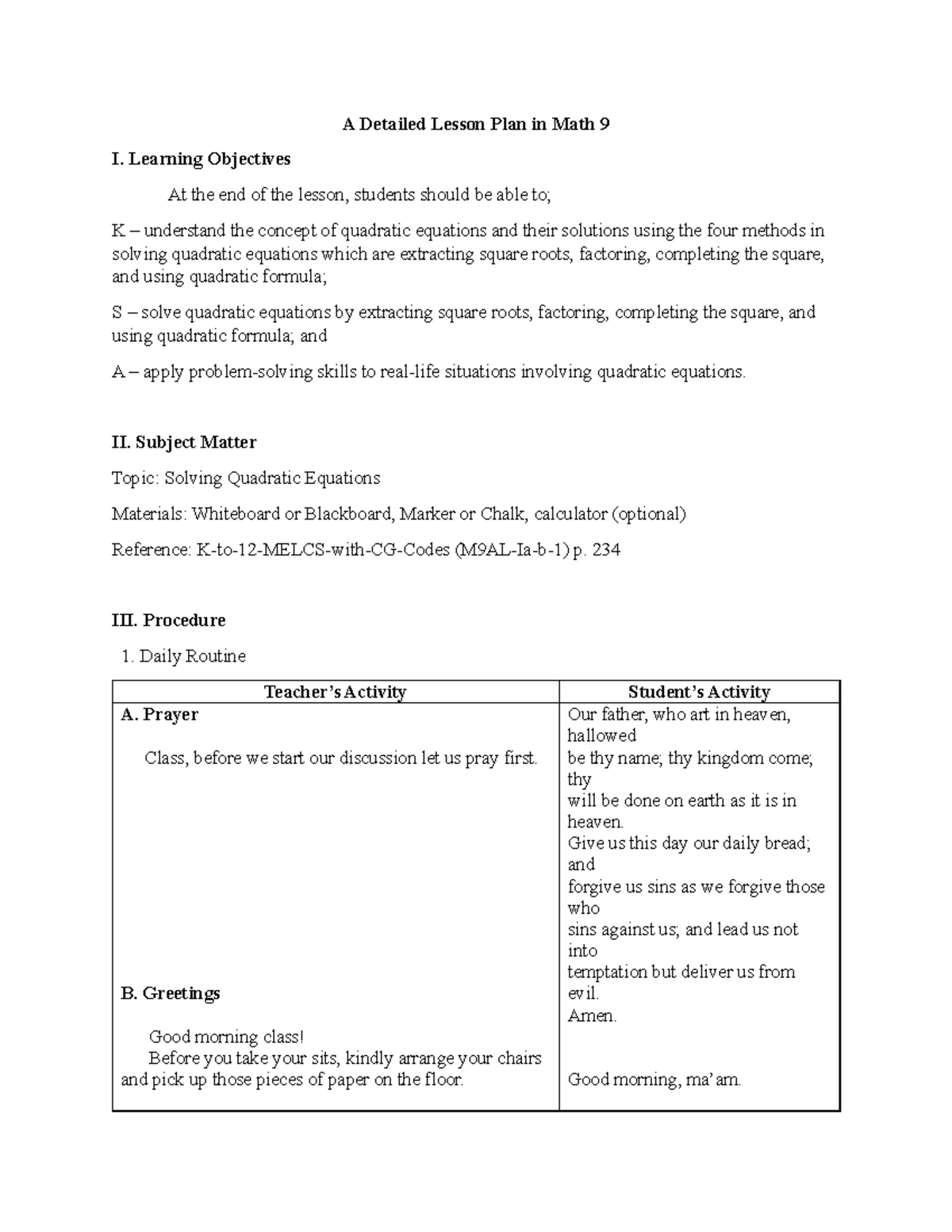 Dlpmath 9- Sadagnot, Renalyn B - A Detailed Lesson Plan in Math 9 I ...
