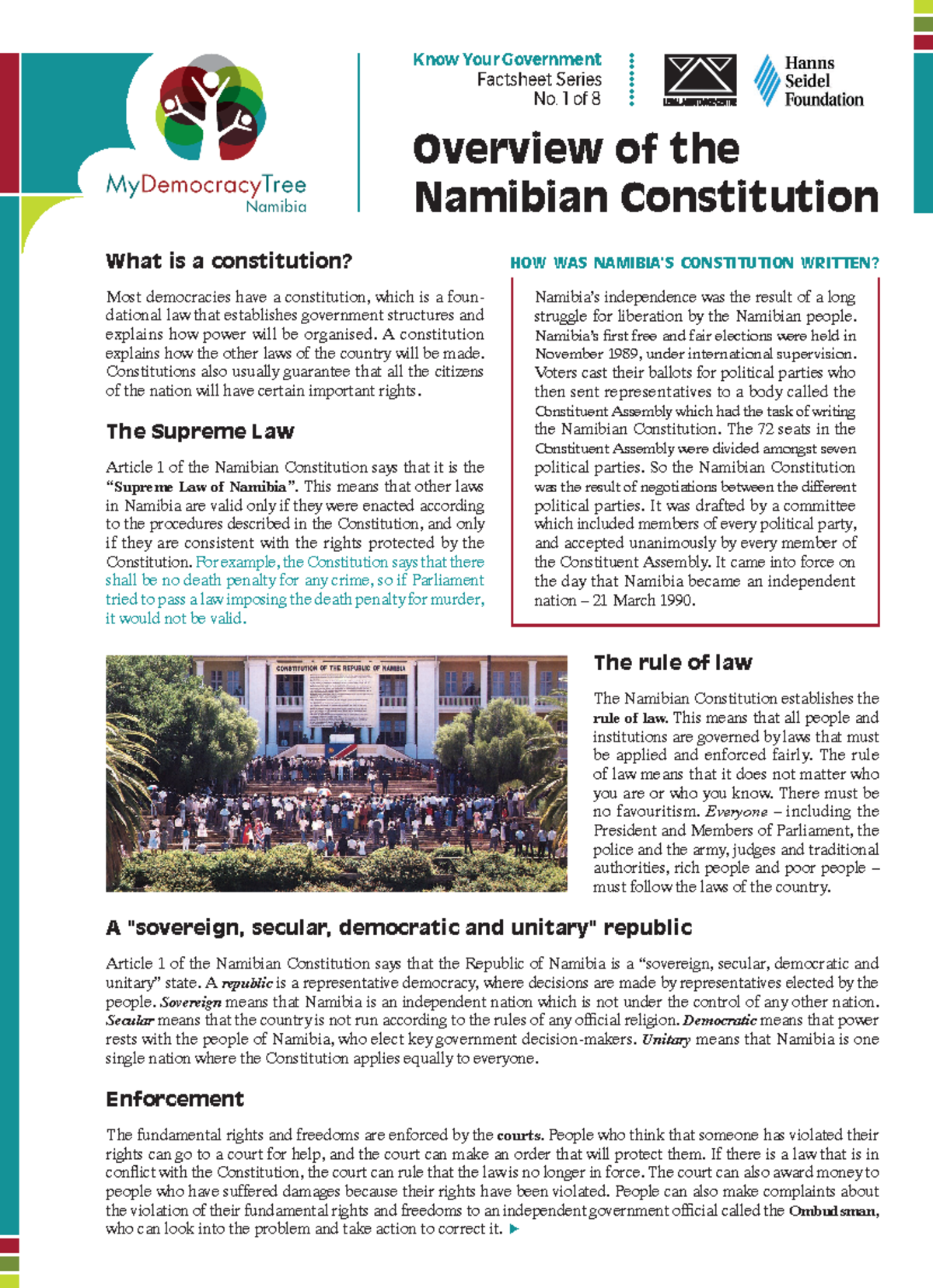 Gov1 Overview of Namibian Constitution - Overview of the Namibian ...