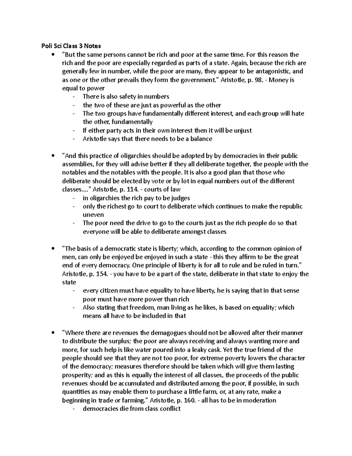 Poli Sci Class 3 Notes - Poli Sci Class 3 Notes "But the same persons ...