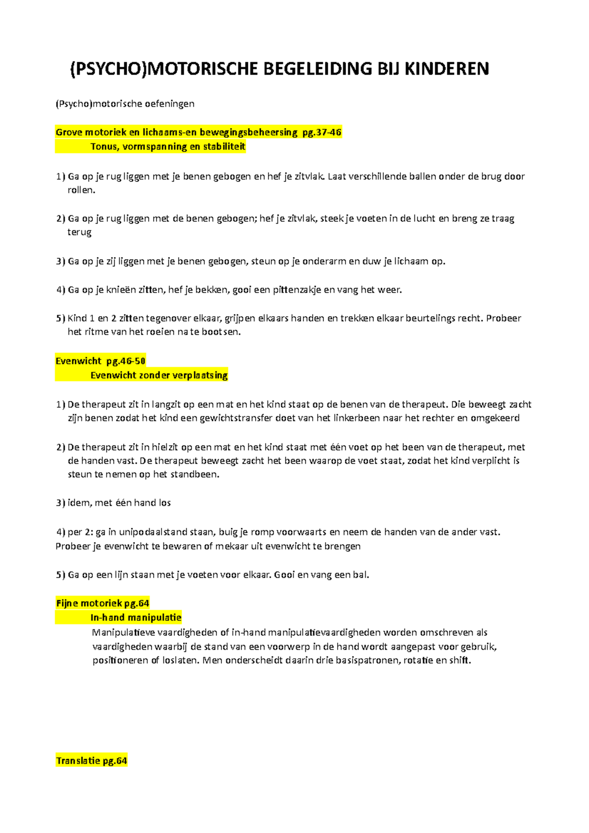 Psycho Praktijkboek - (PSYCHO)MOTORISCHE BEGELEIDING BIJ KINDEREN ...