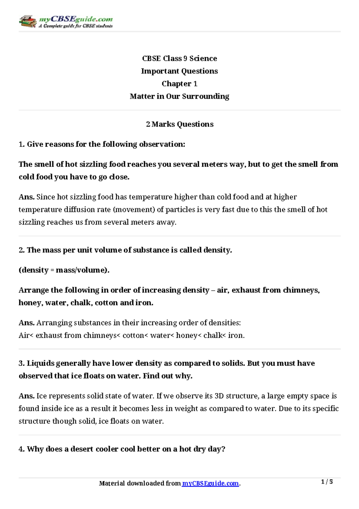 9 science imp ch1 2 - Good notes - CBSE Class 9 Science Important ...