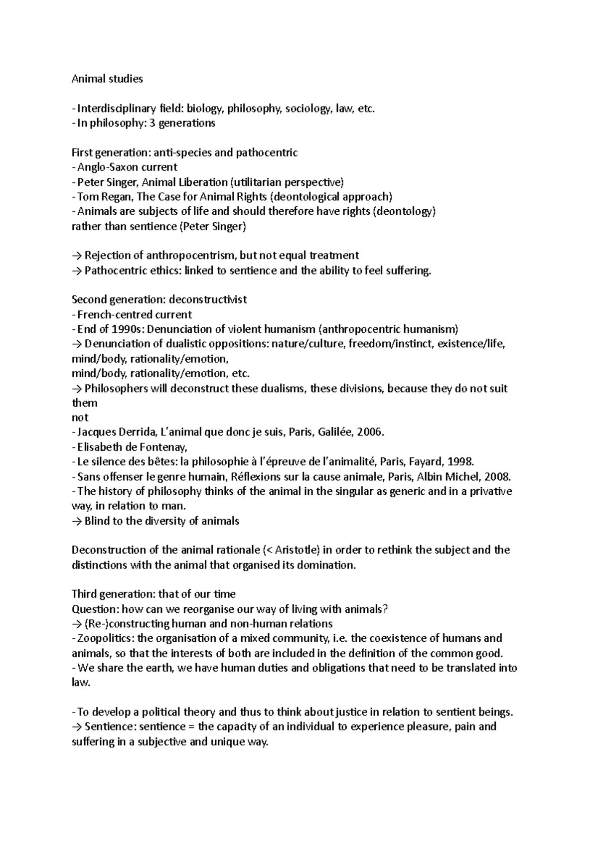 Animal studies 3 - Philosophy Of Language - Animal studies ...