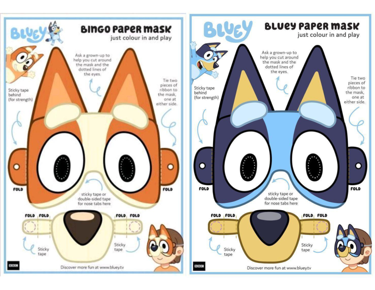 Mascaras - mascras - BLUCY BINGO PAPER mask just colour in and play ...