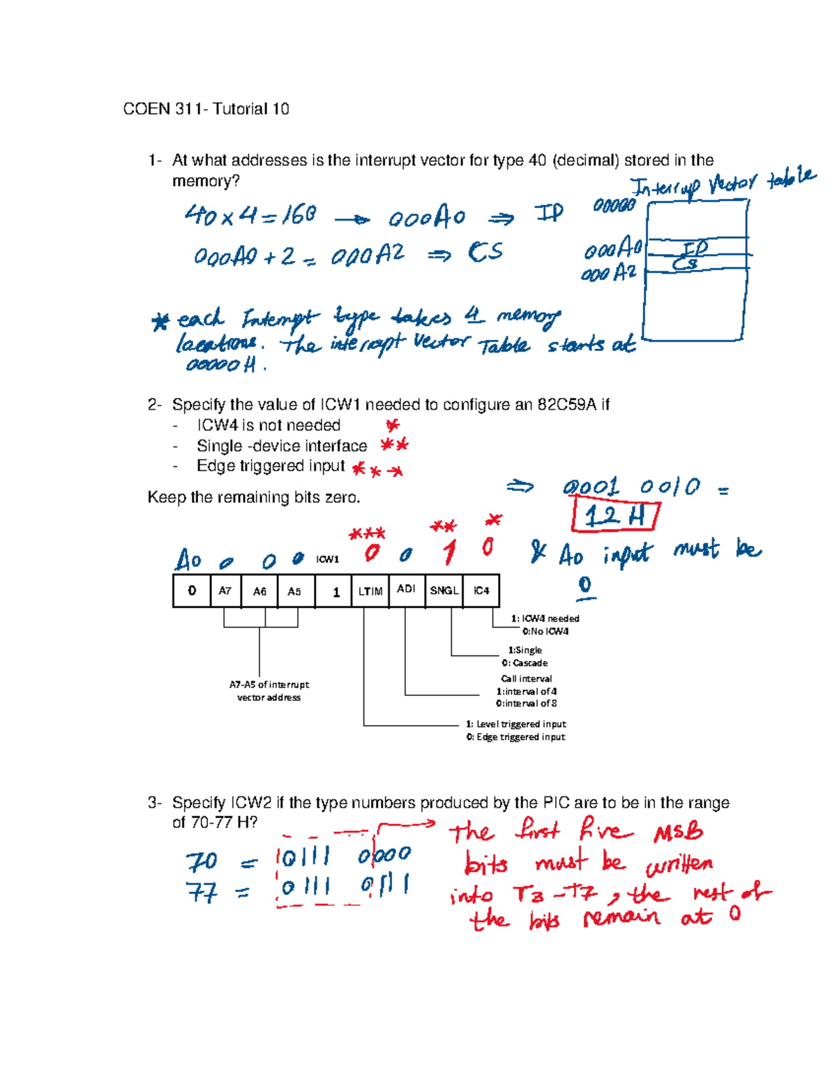 Tutorial 10 Coen 311 - Documents for work study and exam purpose for ...