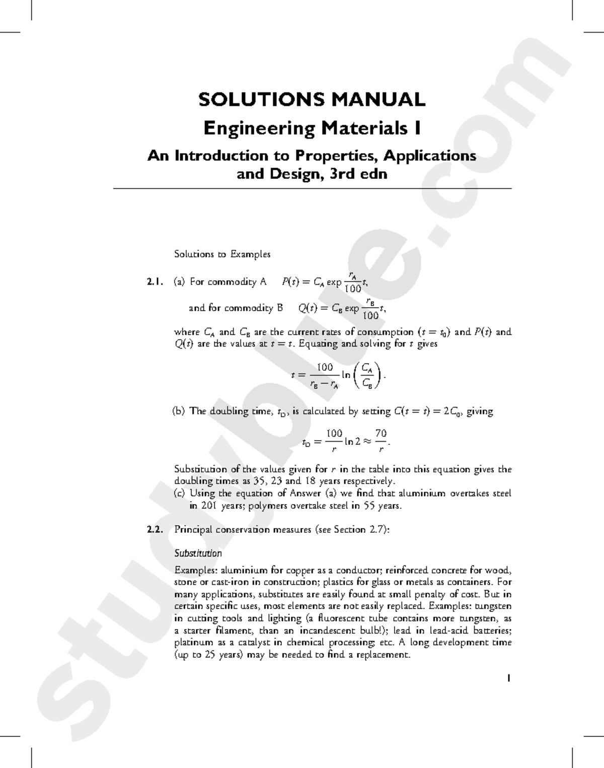 Engineering-materials-1-solutions compress - SOLUTIONS MANUAL Engineering Materials I An - Studocu