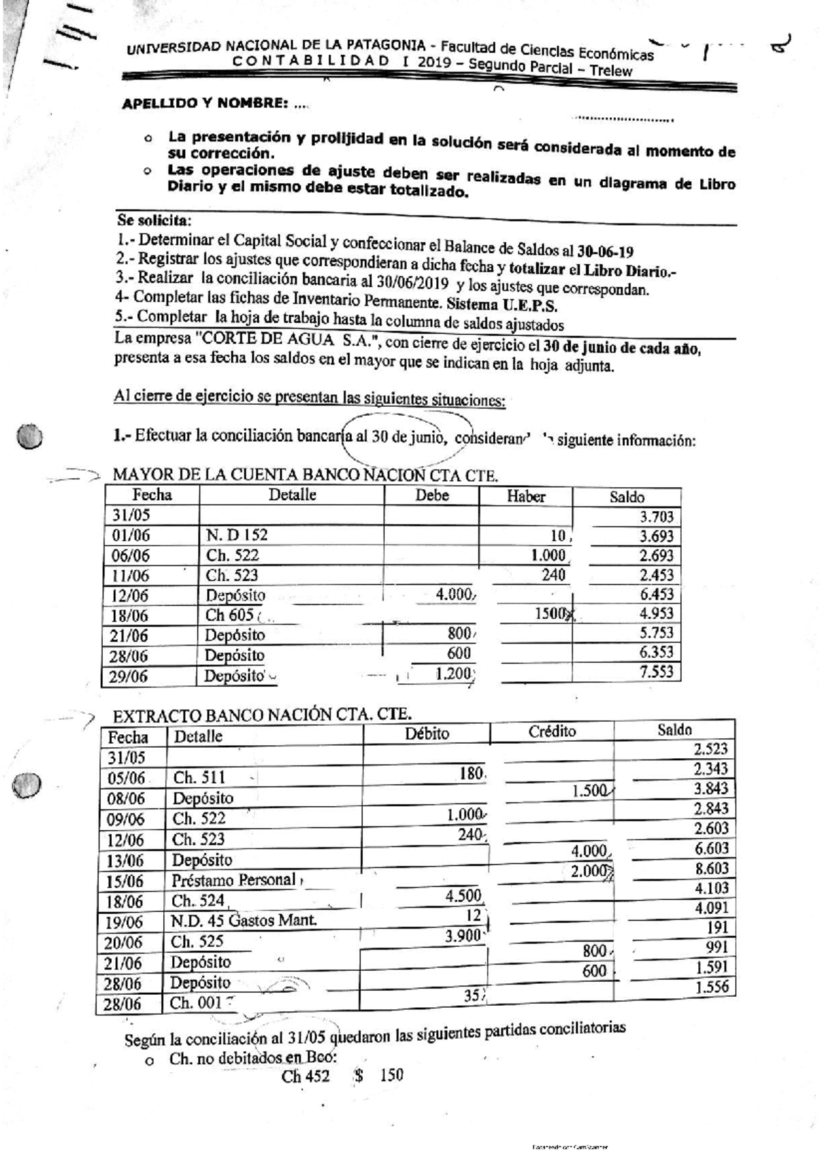 Segundo parcial 2019 - Contabilidad I - Studocu