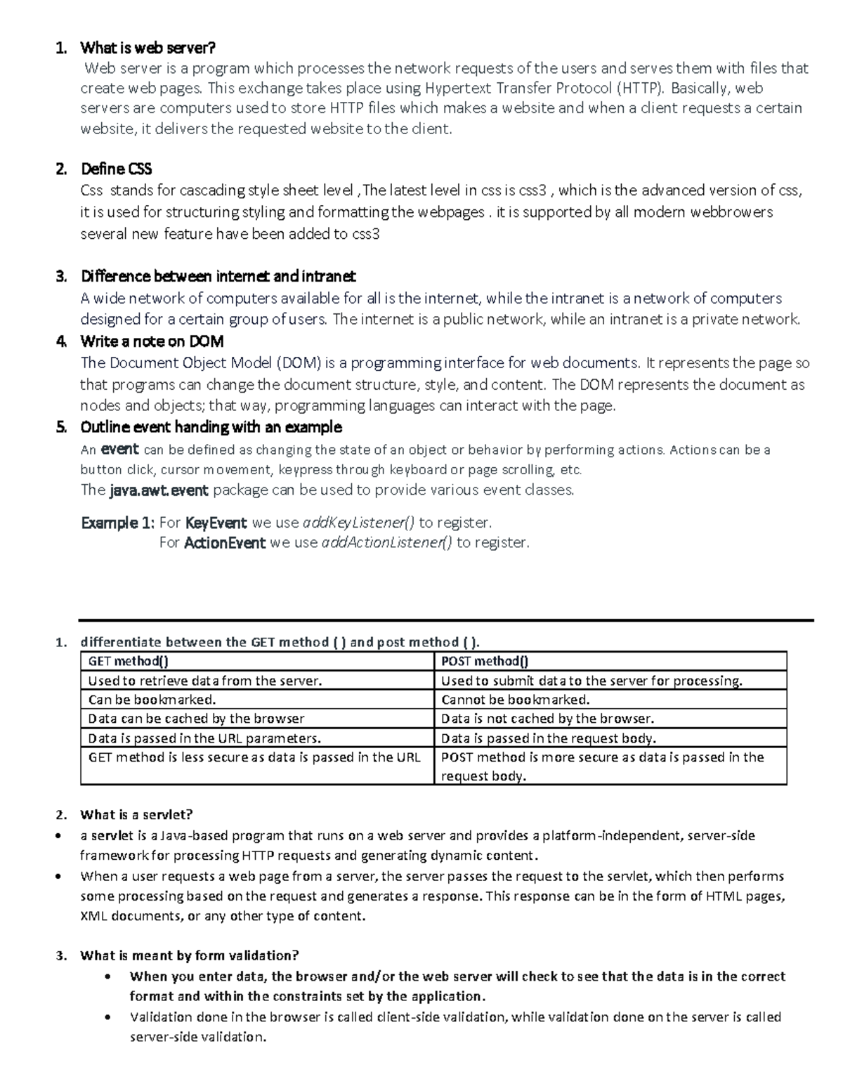 2marks - What is web server? Web server is a program which processes ...