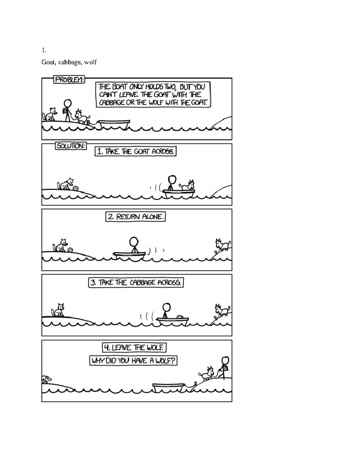 Artefecial intelegence assignment - 1. Goat, cabbage, wolf How to ...