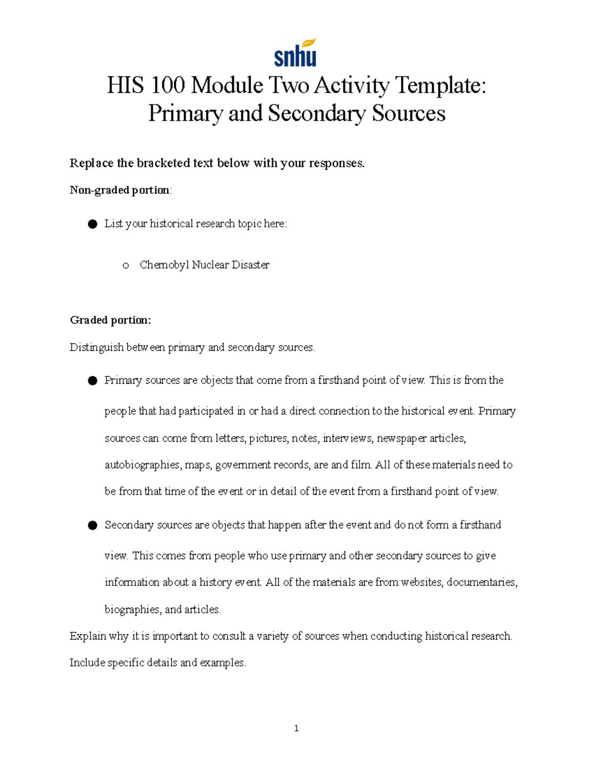 HIS 100 Module Two Activity Sources Template - HIS 100 Module Two ...