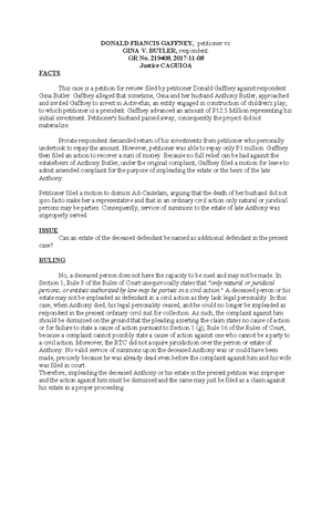 Case Digests Philosophy of Law - JOSE C. TECSON vs. RAFAEL SALAS G. No ...