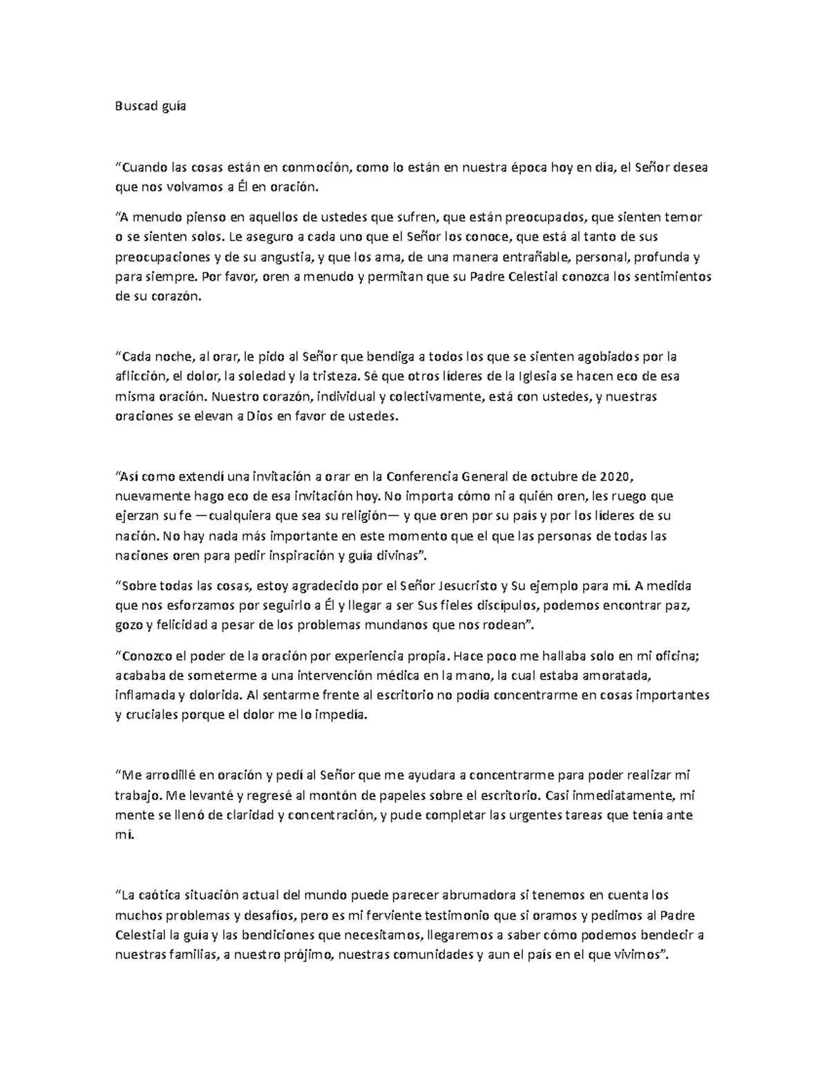 Buscad guía - guias personales - Buscad guía “Cuando las cosas están en ...