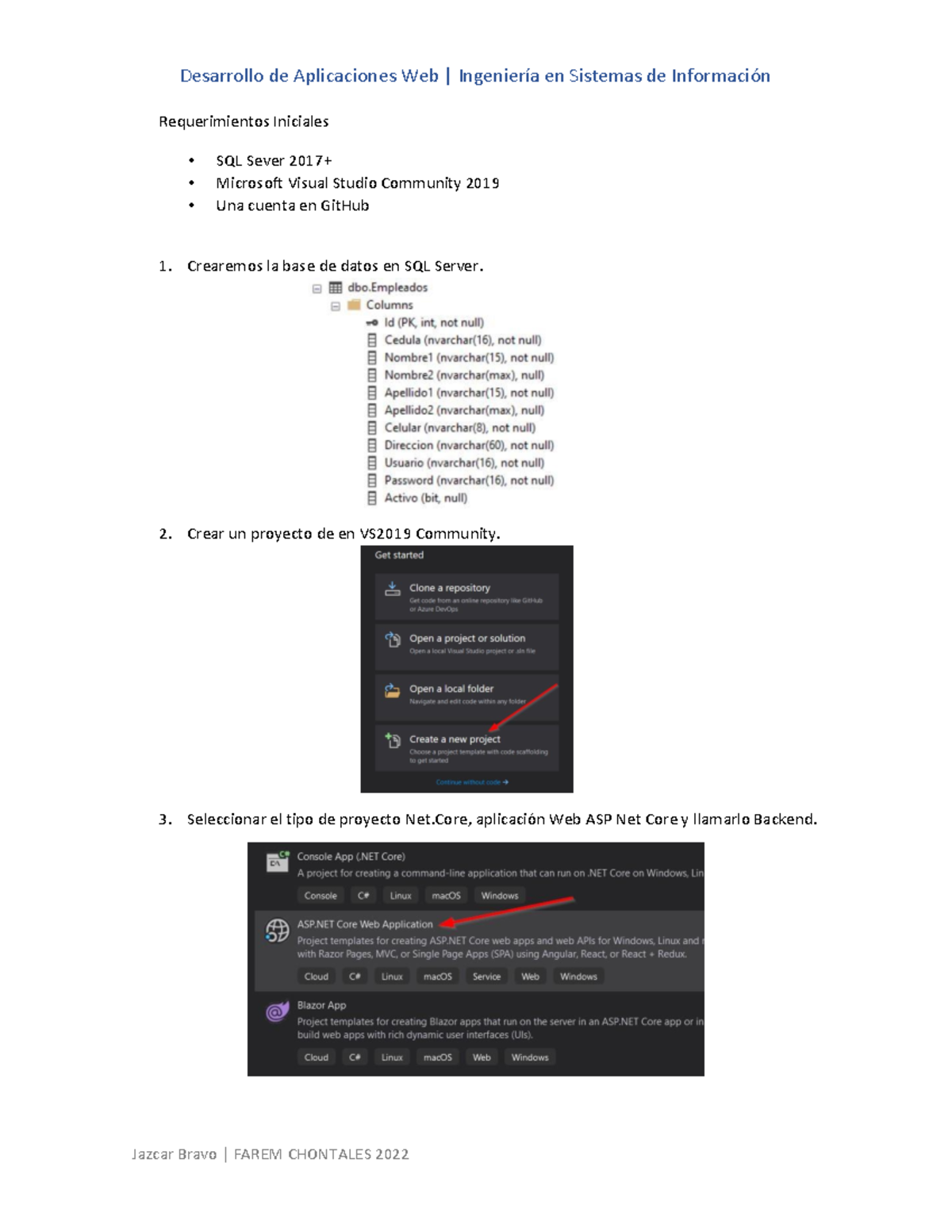 Guia 2 17 - Desarrollo de Backend con .Net y SqlServer - Requerimientos Iniciales SQL Sever 2017 ...