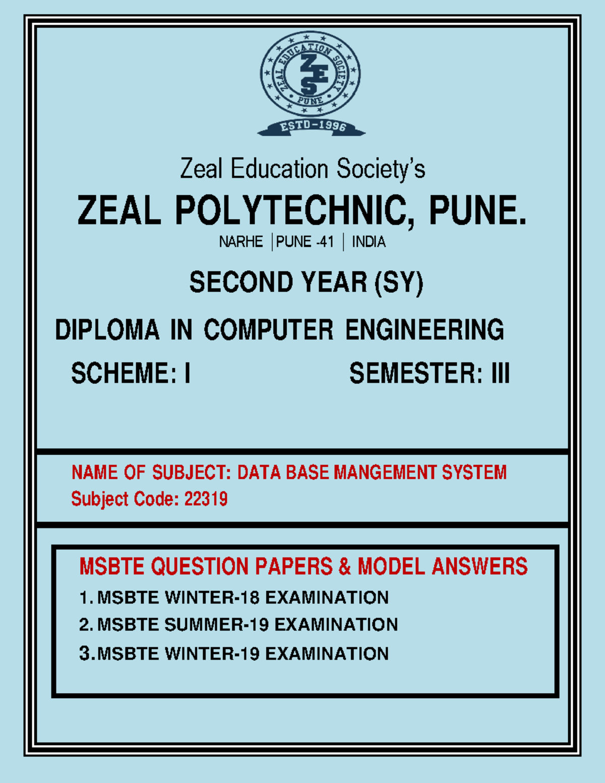 SY SEM III 22319 QP Model Answers DMS - MSBTE QUESTION PAPERS & MODEL ANSWERS MSBTE WINTER- 18 ...