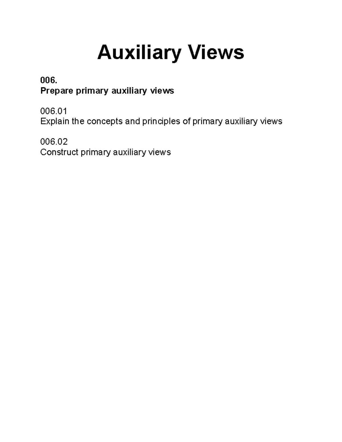 Auxiliary Views - Auxiliary Views 006. Prepare primary auxiliary views ...