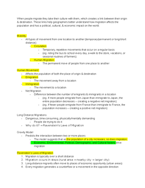 Chapter 1 APHG Notes - ★ 1 WHAT IS HUMAN GEOGRAPHY - exploring why ...