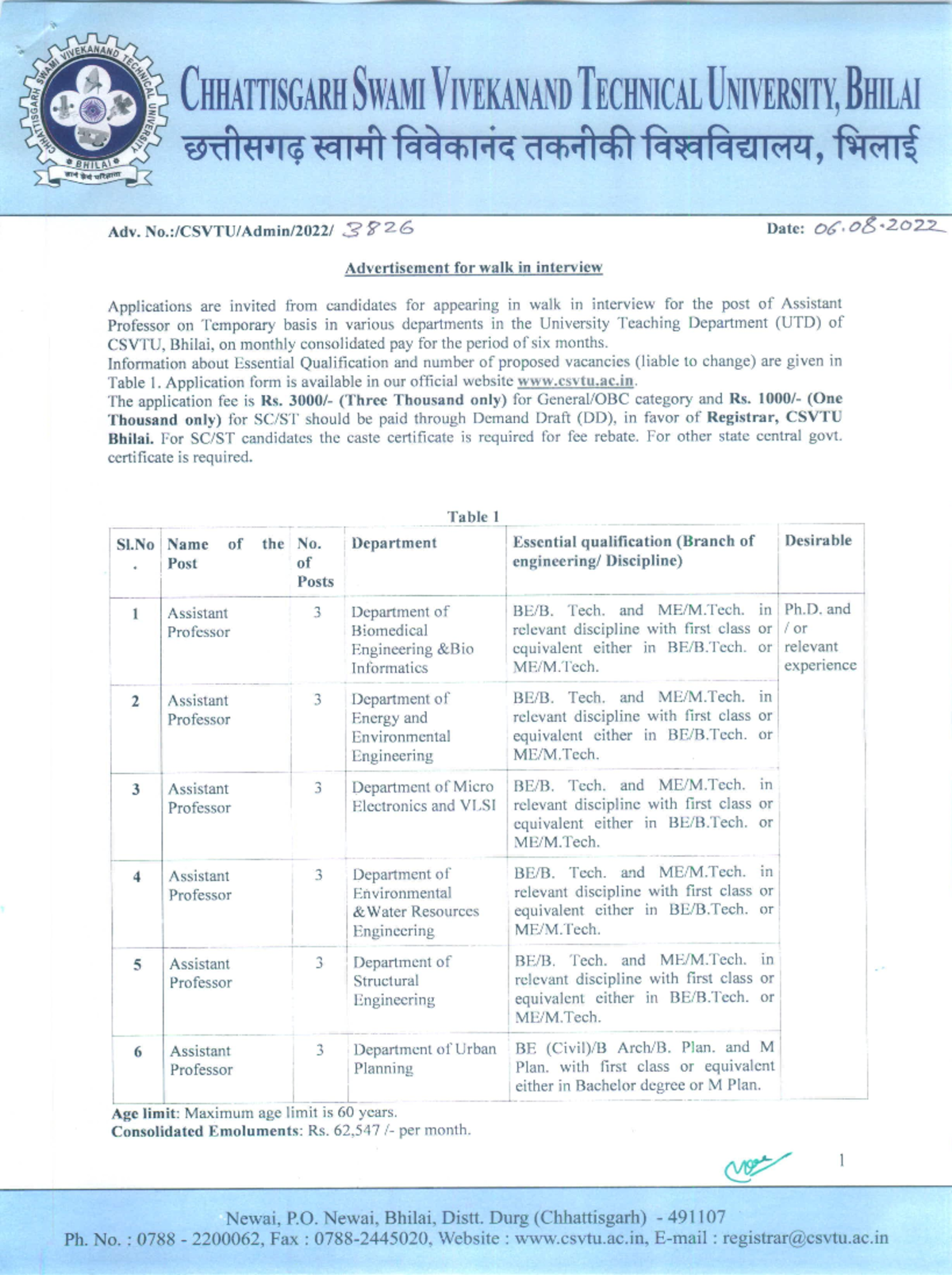 Csvtu-Notification - Awesome notes - CHHATTISGARH SWAMI VIVEKANAND ...