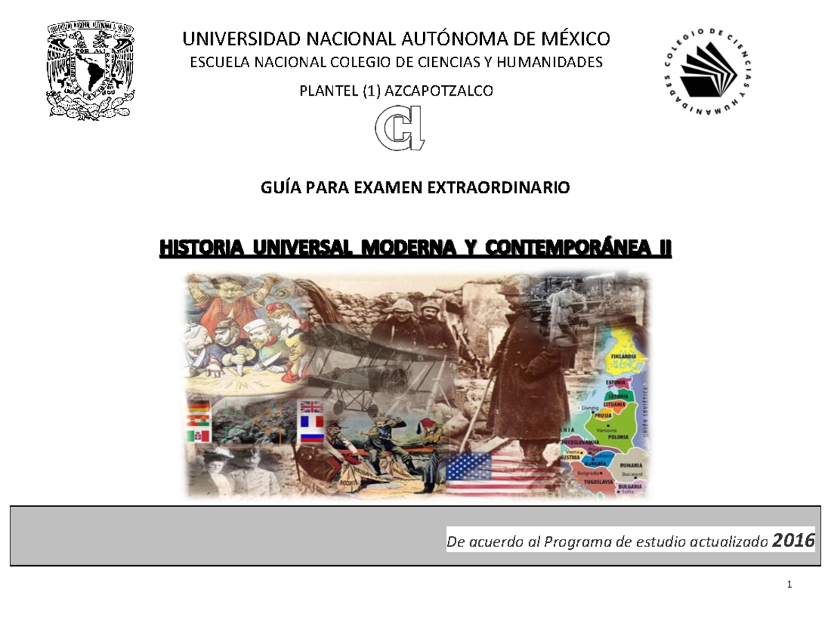 Historia Universal II - GUÍA PARA EXAMEN EXTRAORDINARIO UNIVERSIDAD ...