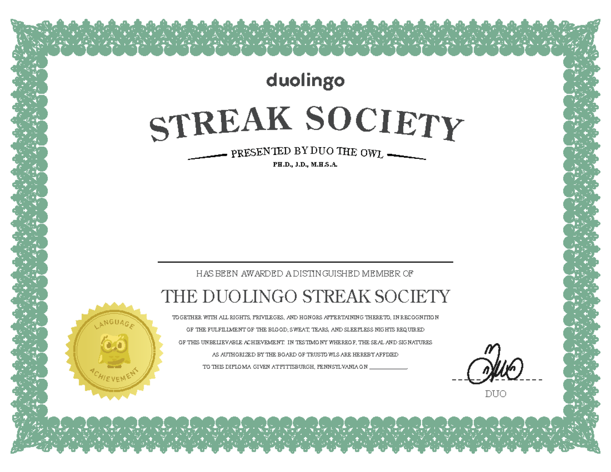 CERTIFICATE OF PASSING ELECTIVE LANGUAGES - DUO L A N G U A G E A C H I ...