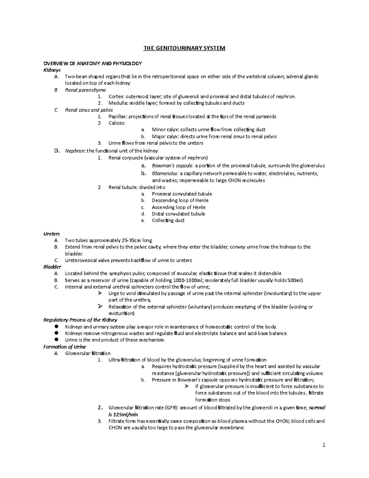 37843167 The Genitourinary System - THE GENITOURINARY SYSTEM OVERVIEW ...