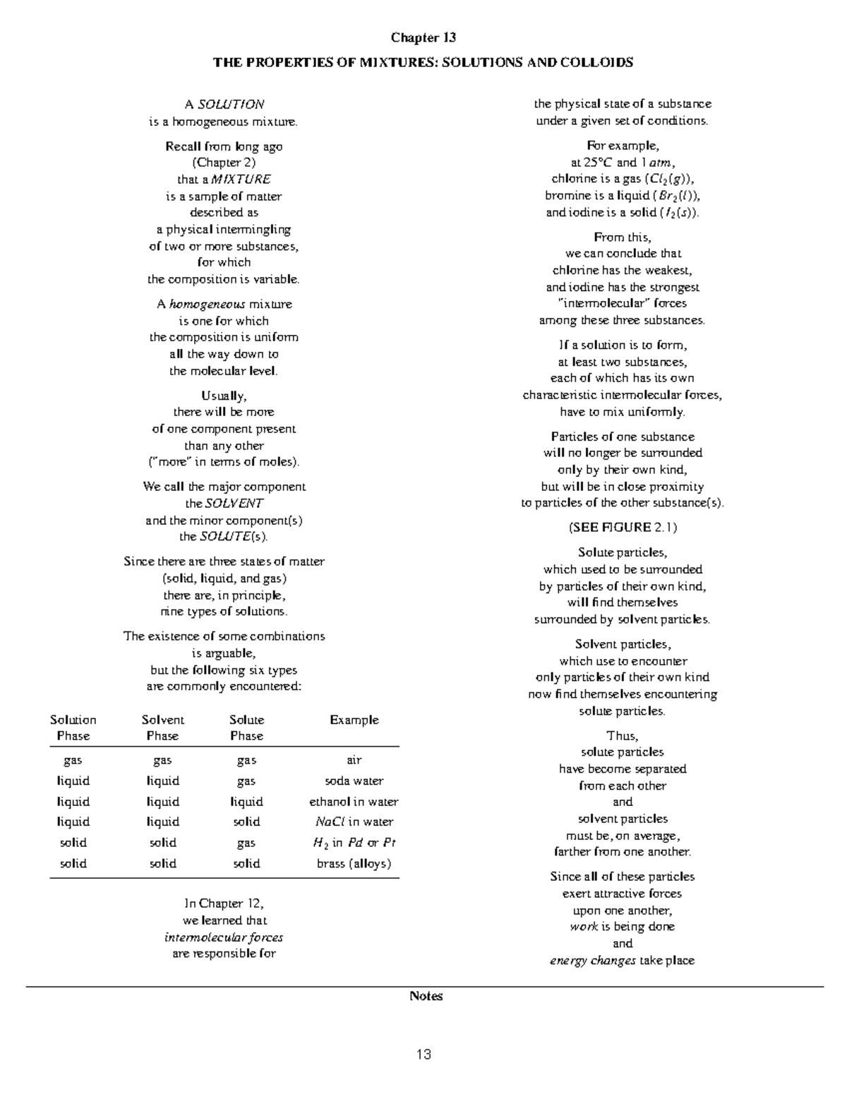 Chapter 13notes - Summer lecture notes - Chapter 13 THE PROPERTIES OF ...