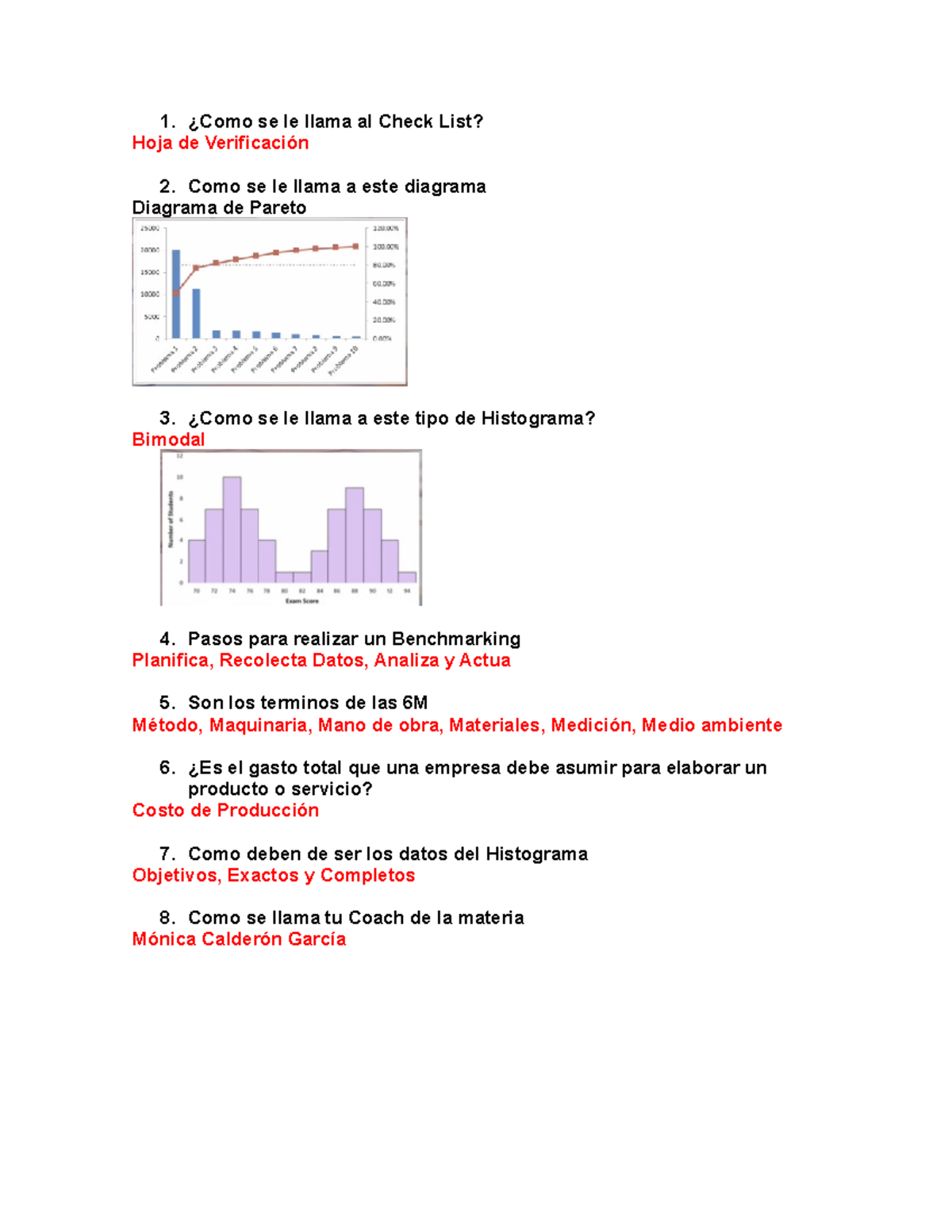 Preguntas Examen Tercer Parcial - ¿Como se le llama al Check List? Hoja ...