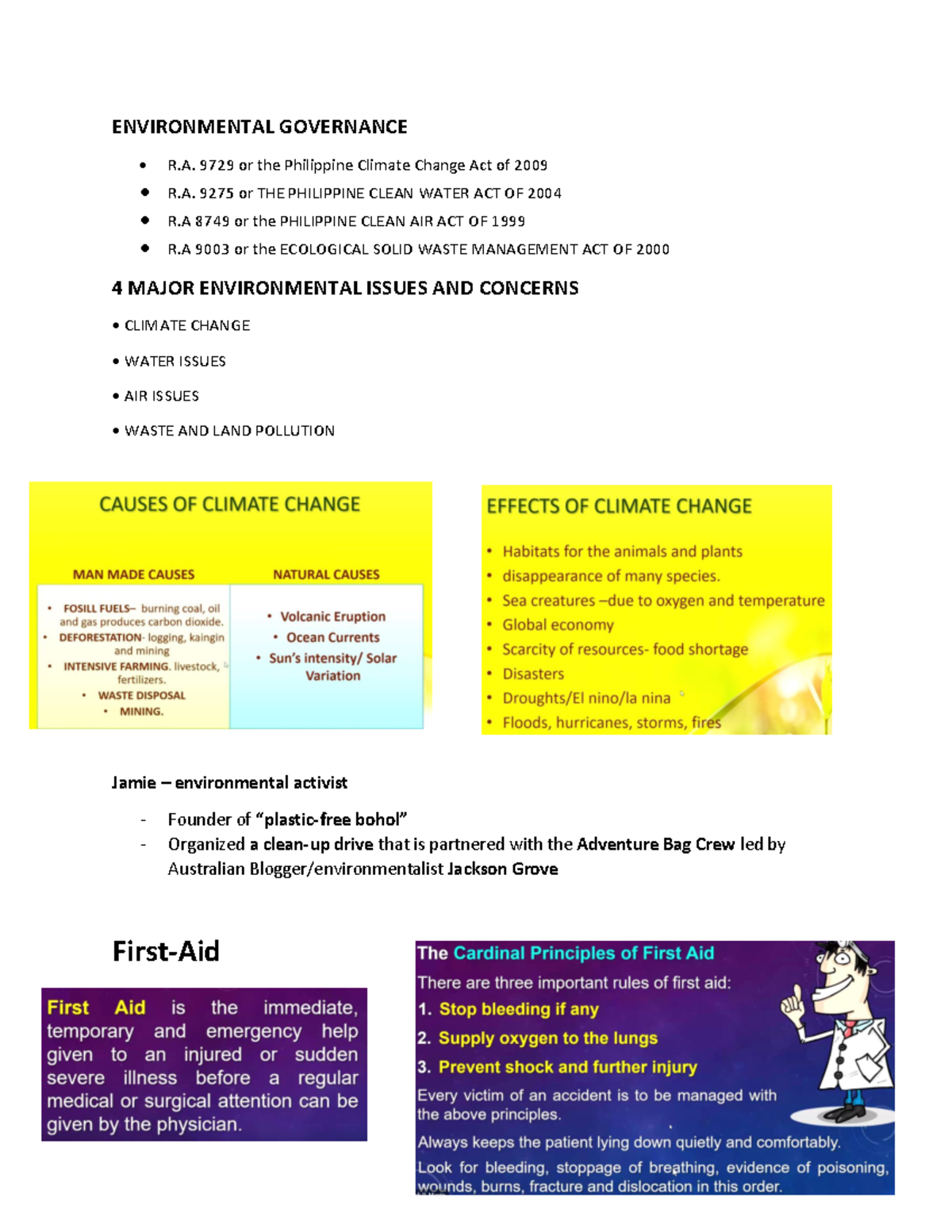 NSTP Notess - environmental governance and first-aid - ENVIRONMENTAL ...
