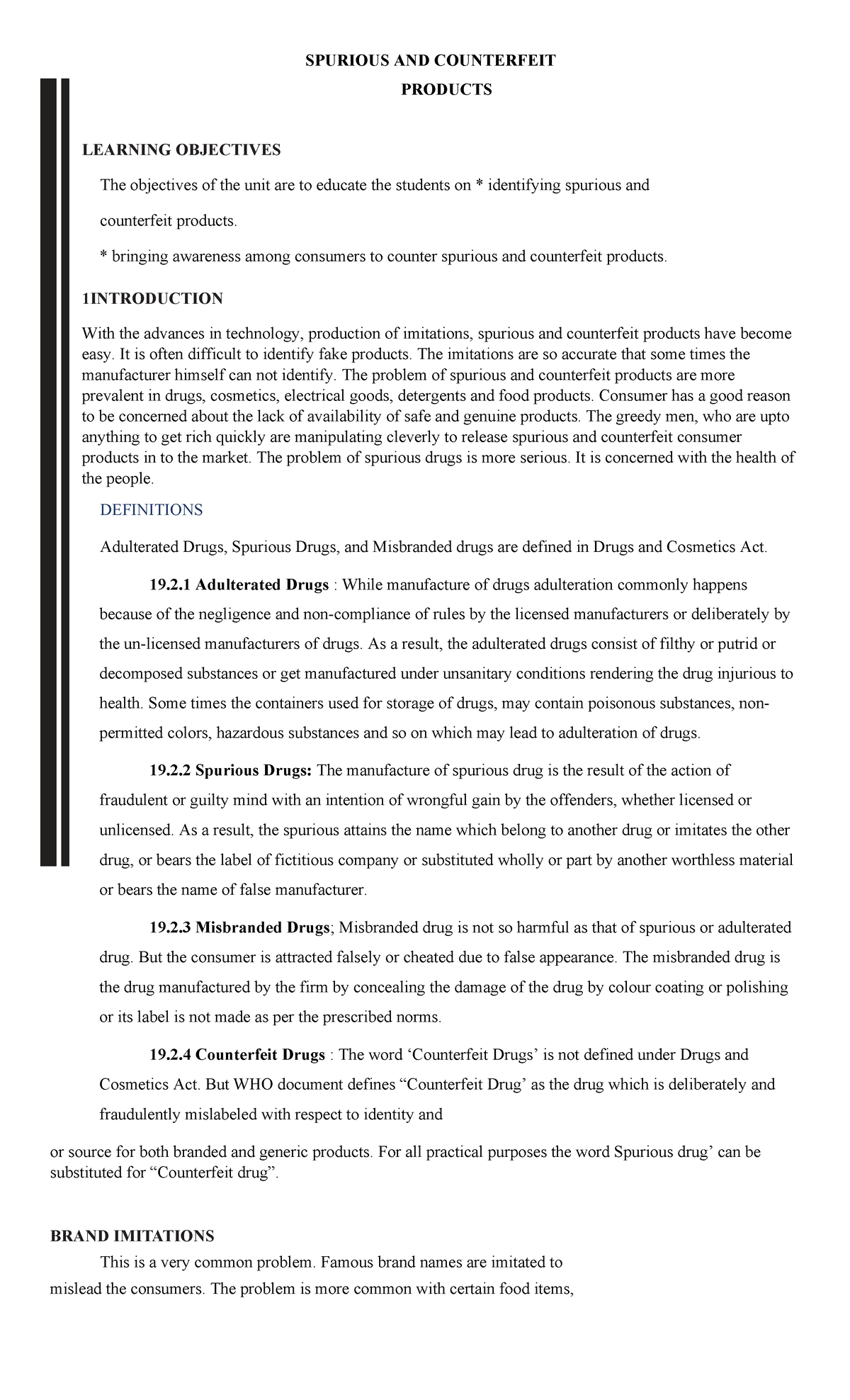 Branding-AND- Labeling - SPURIOUS AND COUNTERFEIT PRODUCTS LEARNING ...