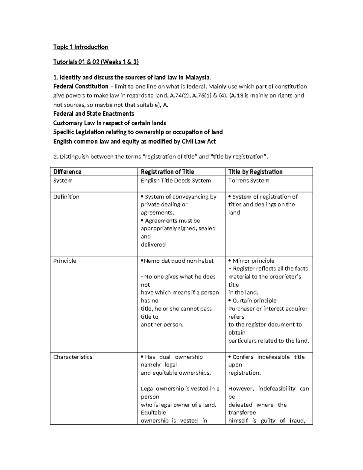 Tut 1 - use it for your own risk, thank you - Topic 1 Introduction Tutorials 01 & 02 (Weeks 1 ...