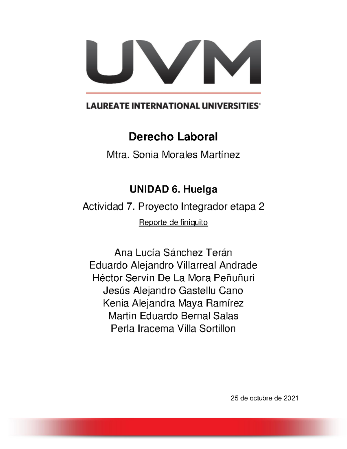 Proyecto Integrador etapa 2 | Actividad 7 | Derecho Laboral - Derecho Laboral Mtra. Sonia ...