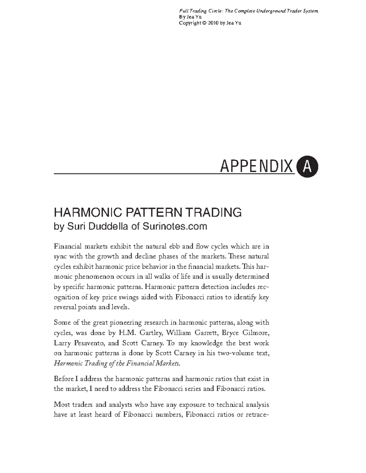 Full Trading Circle - 2012 - Yu - Harmonic Pattern Trading - APPENDIX A ...