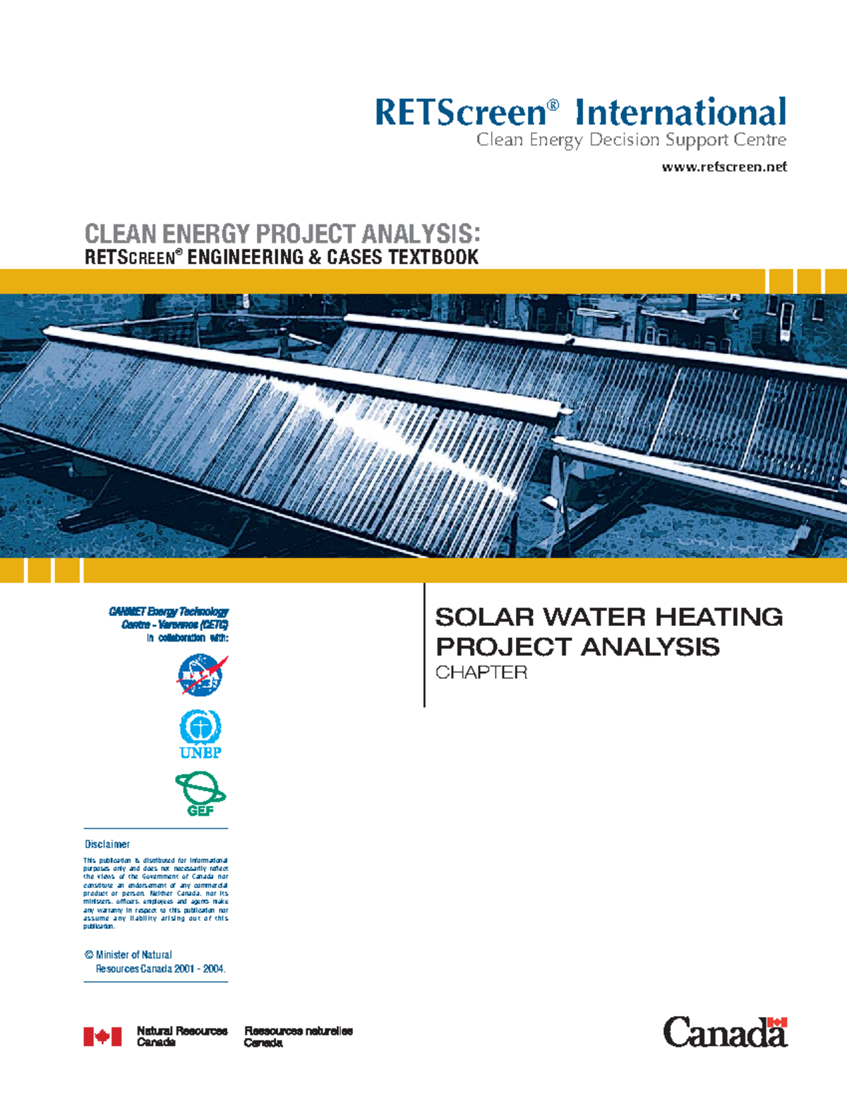 Solar Water Heating - SOLAR WATER HEATING PROJECT ANALYSIS CHAPTER ...