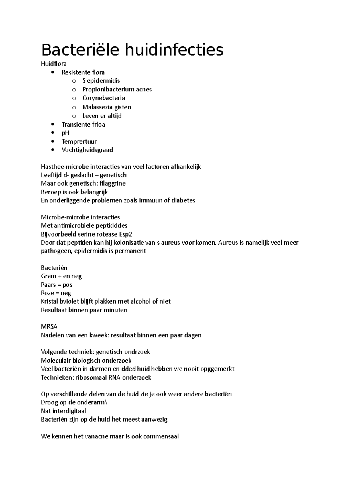Bacteriële huidinfecties - Bacteriële huidinfecties Huidflora ...