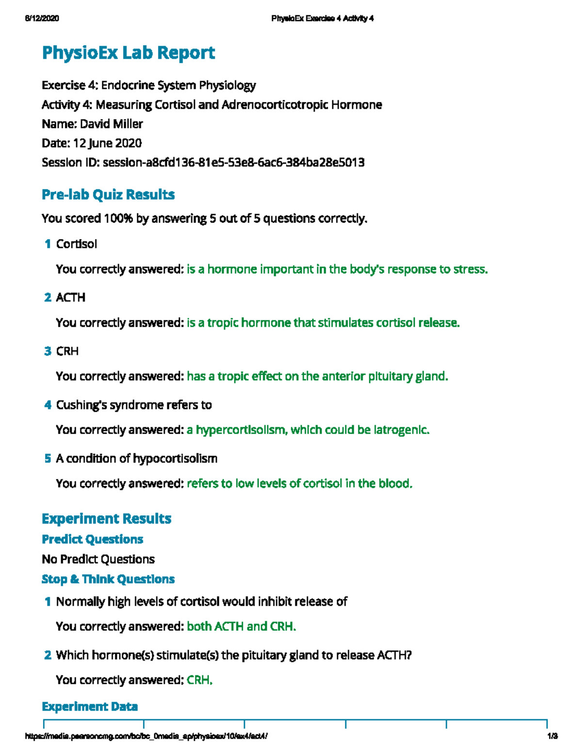 Physio Lab 4 - PhysioEx Exercise 4 Activity 4 PhysioEx Lab Report ...