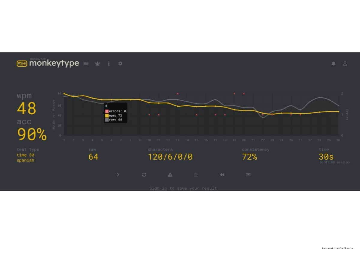 Monkeytype - type - monkey see mi monkeytype W 84 2 wpm 48 60 5 errors ...