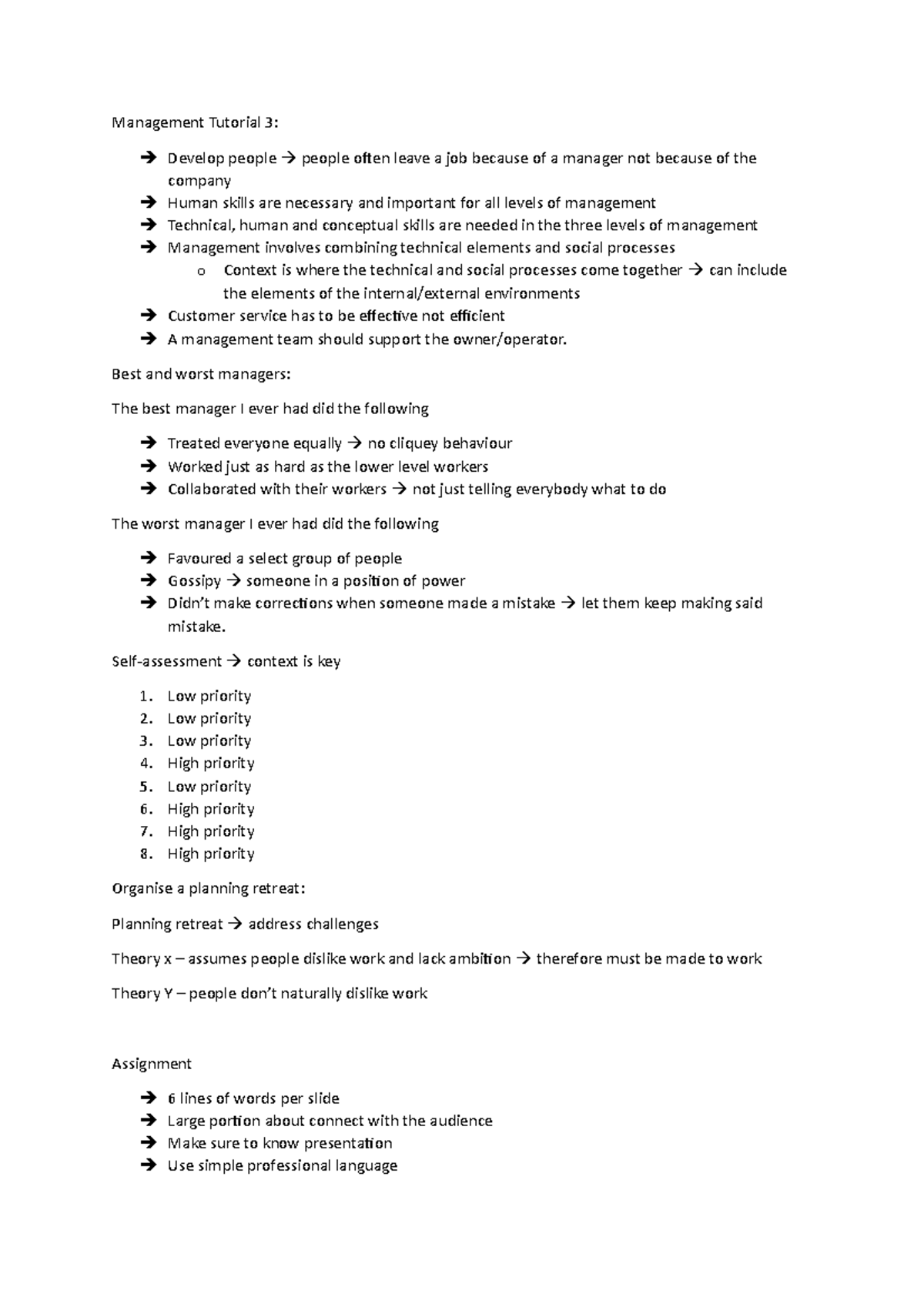Management Tutorial 3 - Management Tutorial 3: Develop people people ...