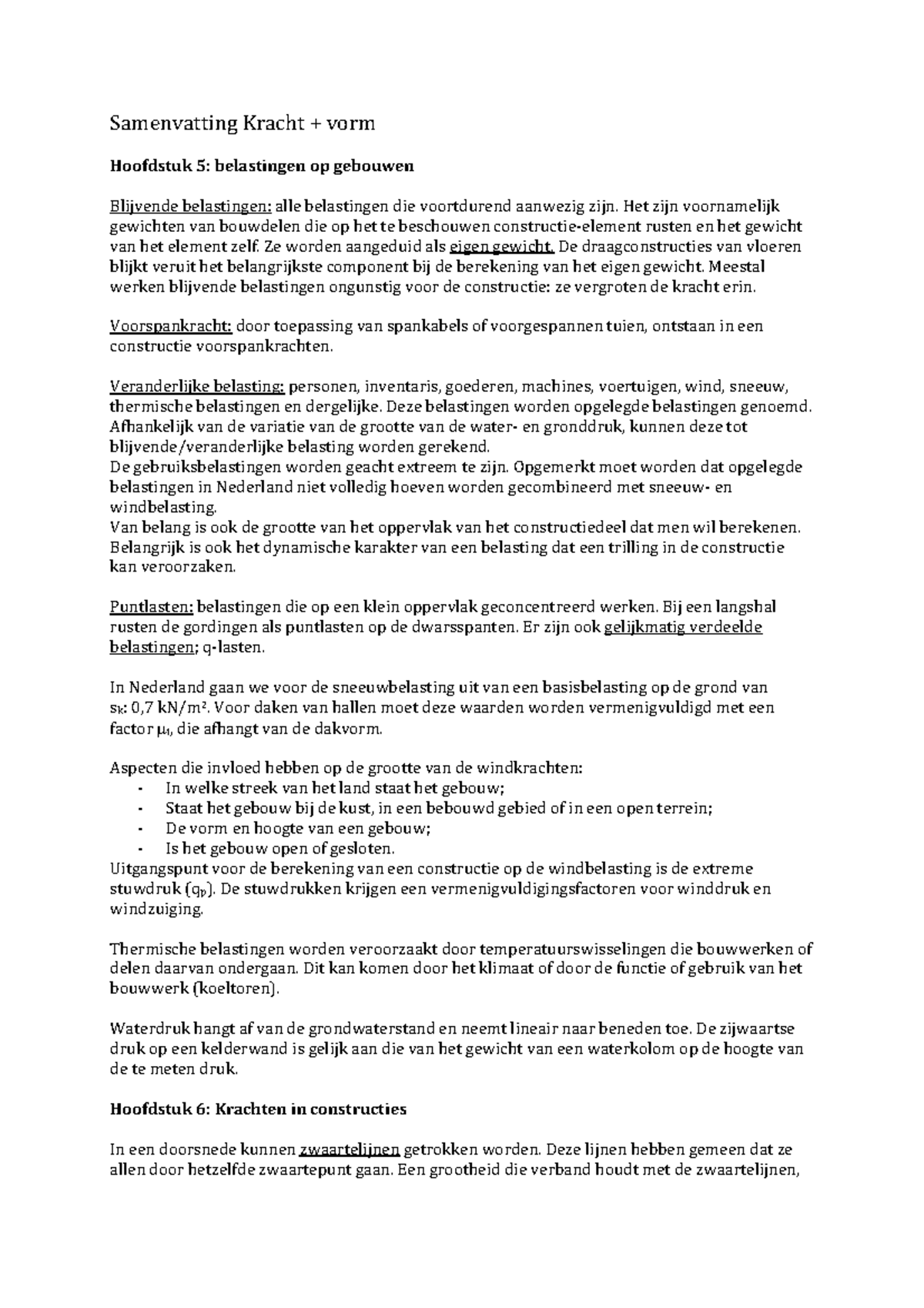 Samenvatting kracht + vorm J. Oosterhoff - H5-7, 10-12 & 14 ...