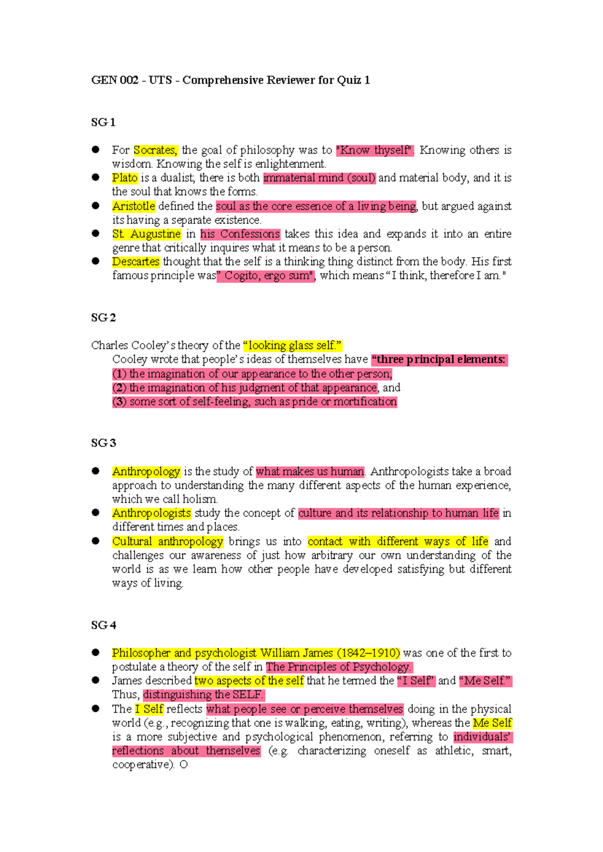 GEN-002- Reviewer - GEN 002 - UTS - Comprehensive Reviewer for Quiz 1 ...